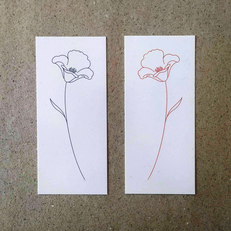 Poppy Line Drawing Tattoo